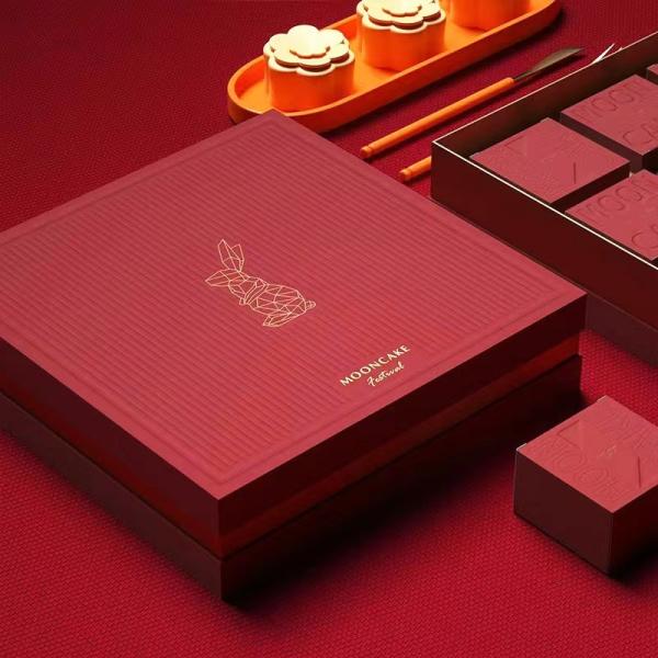 Quality Mooncake Rigid Cardboard Gift Packaging Box Custom Printing for sale