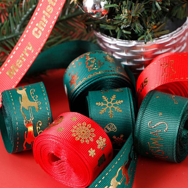 Quality MSD Ribbon With Logo 3D Gold Foil Printed Ribbon For Christmas Decorations And for sale