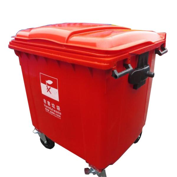 Quality Outdoor Street Garbage Collection 660L Plastic Dust Bin with Locking Lids and for sale