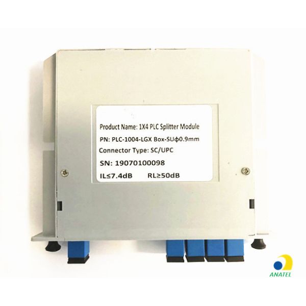Quality 1x4 Plug-in Type SC UPC Fiber Optical PLC Splitter for sale