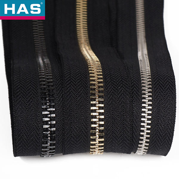 Quality #3 #5 #8 Double Open Tail Brass Metal Zipper Y Teeth Double Pull Head for sale