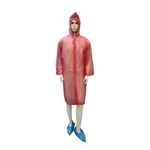 Quality Blue/Purple/Yellow/Red Disposable EVA Raincoat With Hood For Adult/Children for sale
