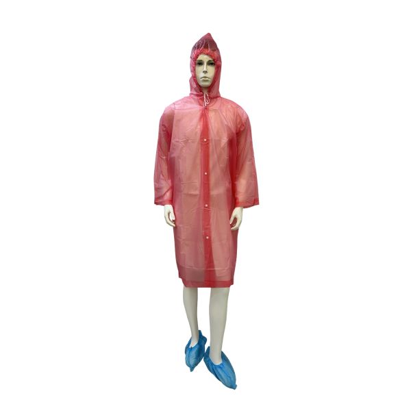 Quality Blue/Purple/Yellow/Red Disposable EVA Raincoat With Hood For Adult/Children for sale