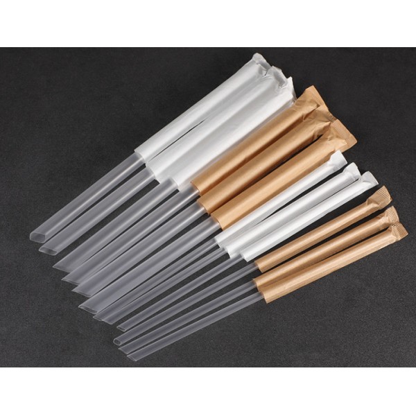 Quality PLA Flexible Biodegradable Plastic Straw For Boba Bubble Milk Tea for sale