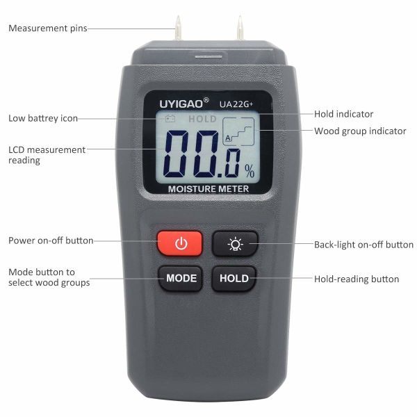 Quality Digital Professional Wood Moisture Meter 1% 99% Range 200g OEM ODM for sale