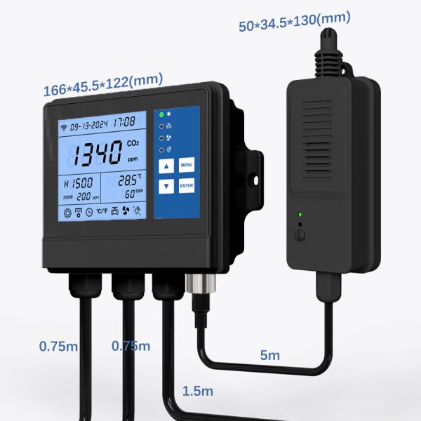 Quality Hydroponic Greenhouse CO2 Controller: 5000ppm Regulator & Monitor for sale