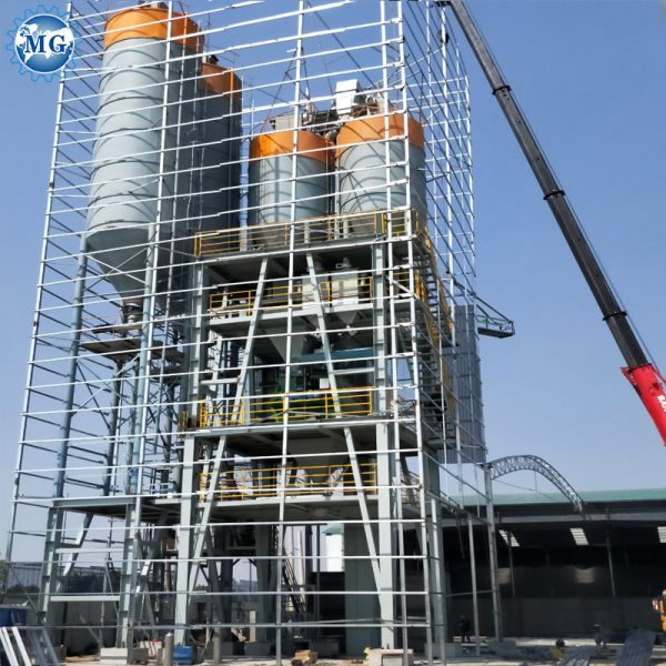 Quality 15 - 30T/H Dry Mortar Mixer Machine Full Automatic 9m With Twin Shaft Paddle for sale