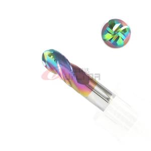 Quality HRC65 Mirror Surface Aluminum End Mill 4 Flutes Ballnose Endmill With DLC for sale