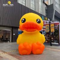 Quality Custom Design Giant Inflatable Yellow Duck Oxford / PVC Inflatable Cartoon for sale