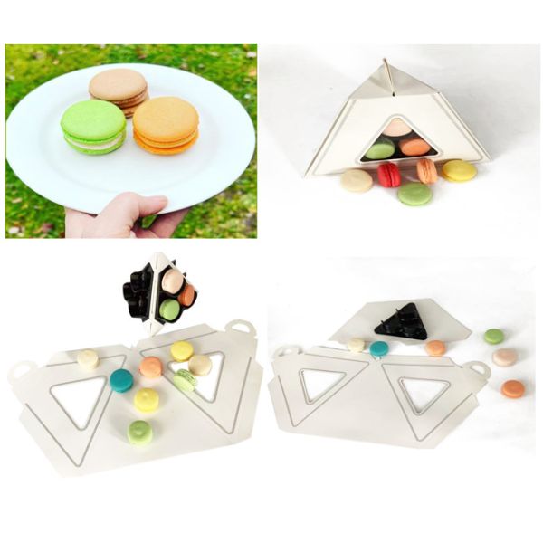 Quality Paper Macaron Packaging Tower Hold 9 Pcs 2 Tiers Macaron Tower for sale