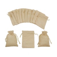 Quality Gunny Burlap Fabric Drawstring Dust Bag Linen Pouch Personalised for sale