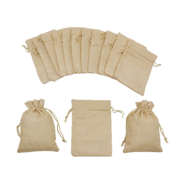 Quality Gunny Burlap Fabric Drawstring Dust Bag Linen Pouch Personalised for sale