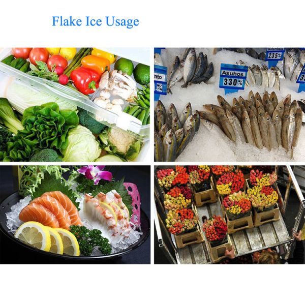Quality Water Cooling Condensation Way 1000kg Flake Ice Making Machine with Ice Storage for sale