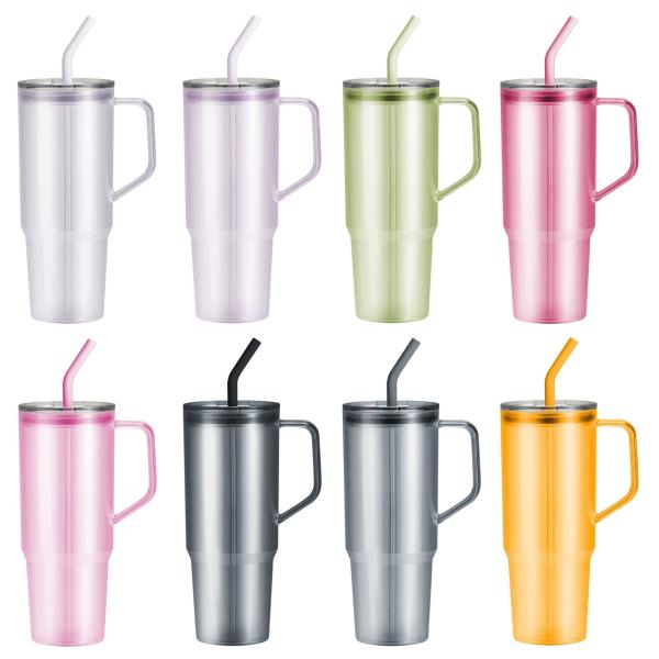 Quality Customizable 40oz Single-layer Handle Cup Large-capacity Straw Cup Portable for sale
