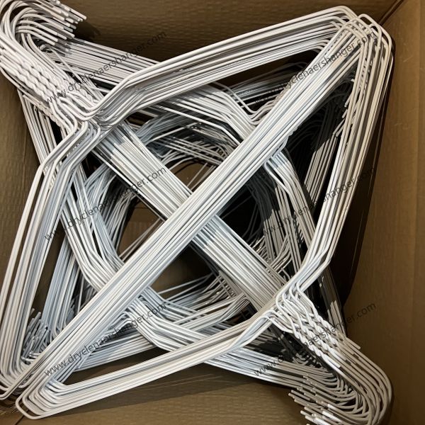Quality 18 Inch 1.9mm  Dry Cleaner Hangers In Bulk  White Powder Coated for sale