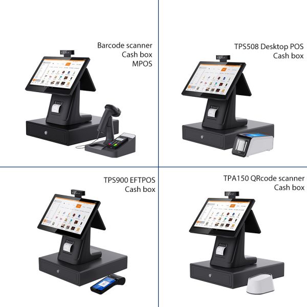 Quality Dual Screen POS System Cash Register With 80mm Thermal Printer for sale