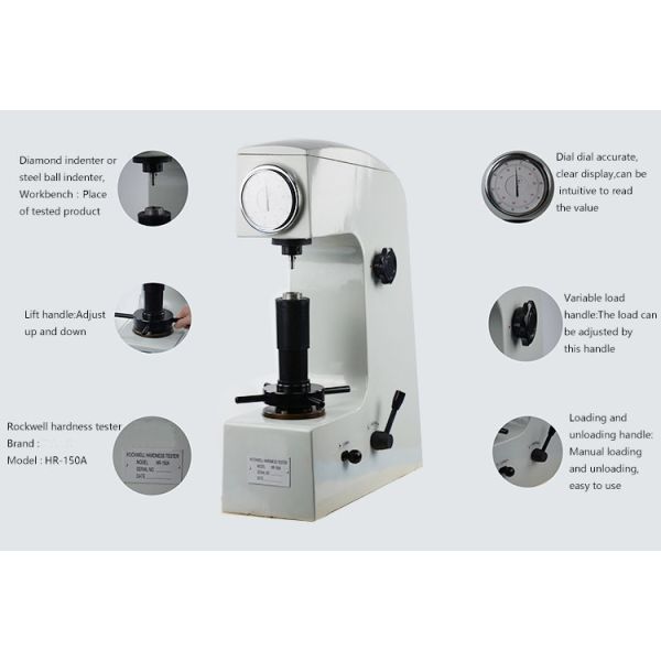 Quality Vertical Height 170mm Basic Manual Rockwell Hardness Testing Machine with for sale