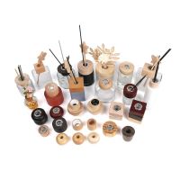 Quality Non Spill Wooden Reed Diffuser Cap Perfume Lid Perfume Wooden Caps Mason Jar for sale