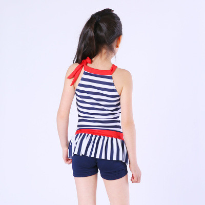 Quality 2019 Popular Stripe Split Skirt Swimming Suit for sale