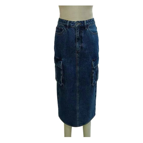 Quality High Waisted Design Dark Denim Skirt For A Flattering Silhouette for sale