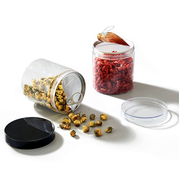 Quality Cylinder Custom Airtight Plastic Jars Dried Food Canister Plastic Container OEM for sale