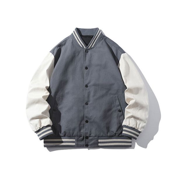 Quality M-4XL Embroidery Spring Grey Aviator Jacket 100% Polyester Men'S Baseball Jacket for sale