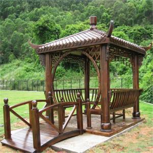 Quality Square Garden Wooden Pavilion Gazebo Hexagon Pergola Grey 2.6m for sale