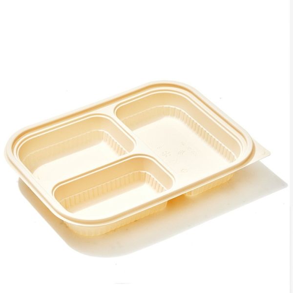 Quality 10 Inch 3 Compartments Cornstarch Tableware Bento Biodegradable Cornstarch Food for sale