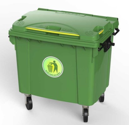 Quality 1100L Outdoor Plastic Recycling Waste Bins for Sustainable Garbage Management for sale
