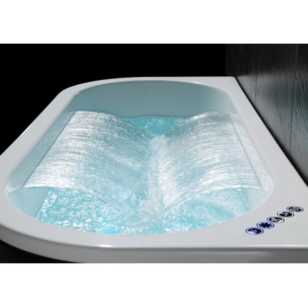 Quality Single Bathtub With Double Waterfall One Piece Led Strip for sale
