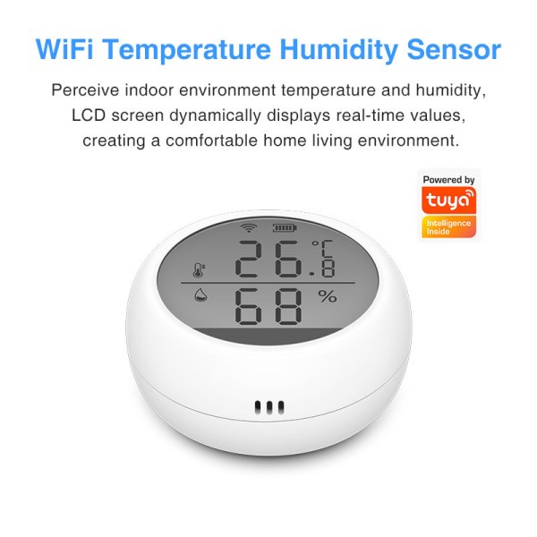 Quality Tuya WIFI Temperature Humidity Sensor Indoor Smart Remote Control With LCD Display for sale