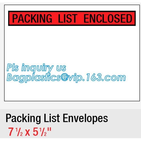 Quality FedEx packing list envelope adhesive tape bag Pressure Sensitive zip lock for sale