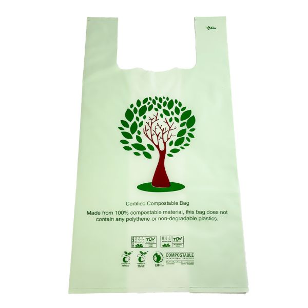 Quality Custom Coloured Biodegradable Shopping Carrier Bags BPI DIN CERTCO ABA Certified for sale