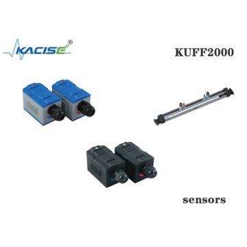 Quality KUFF2000 Clamp On Ultrasonic Flow Meter Main Unit And Sensor Fixed On Pipe for sale