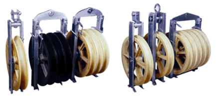 Quality 916mm Diameter MC Nylon Transmission Line Stringing Pulley Block With 5 Wheels for sale