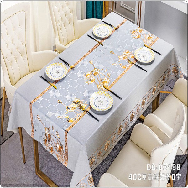 Quality Stain Resistant Tablecloth for Kitchen Table Cover Design PVC Rectangle for sale