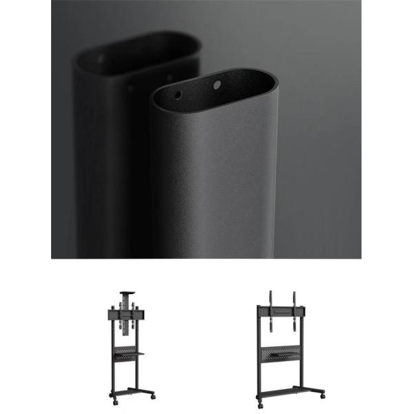 Quality Effortless Movement TV Mobile Cart With Integrated Shelf Tv Floor Mount 90kg for sale