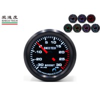 Quality 30 PSI Boost Gauge , 50MM Digital Turbo Gauge Seven Colors Backlight LED Warning for sale