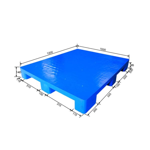Quality Single Side 1200x1000 Euro Plastic Pallet 4 Way Entry Blue Custom for sale
