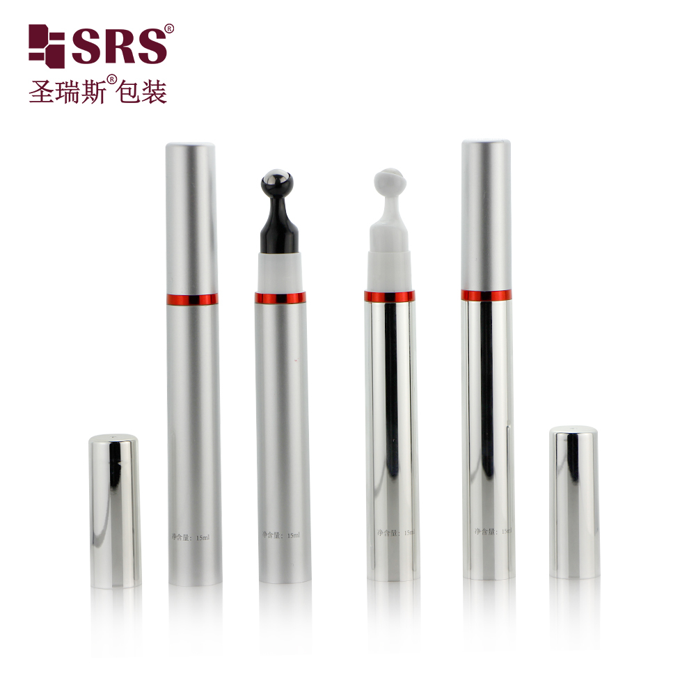 Quality A0031 5ml 10ml 12ml 15ml AS PP Airless Roller Steel Ball Bottle For Serum Gel for sale