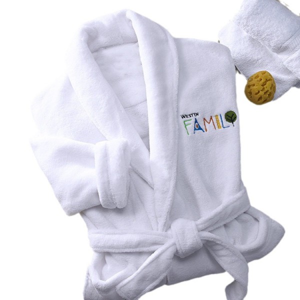 Quality Custom Soft Terry Towelling Dressing Gown 100% Cotton With Solid Pattern for sale