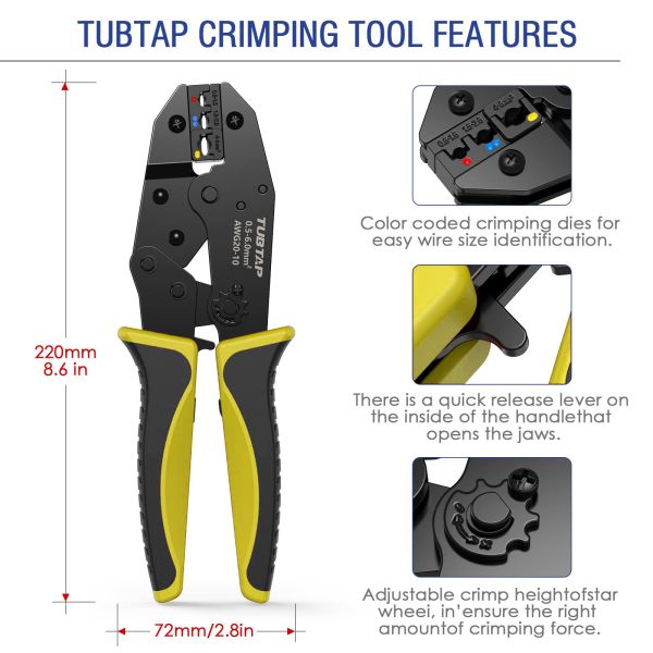 Quality Industrial Durable Ratcheting Wire Crimping Tool For Electronics for sale