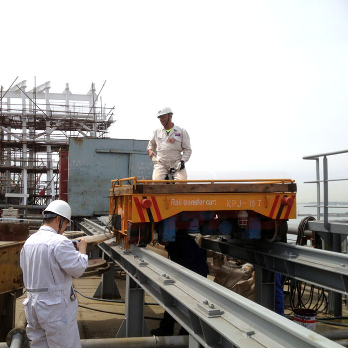 shipyard apply rail wagon on tracks