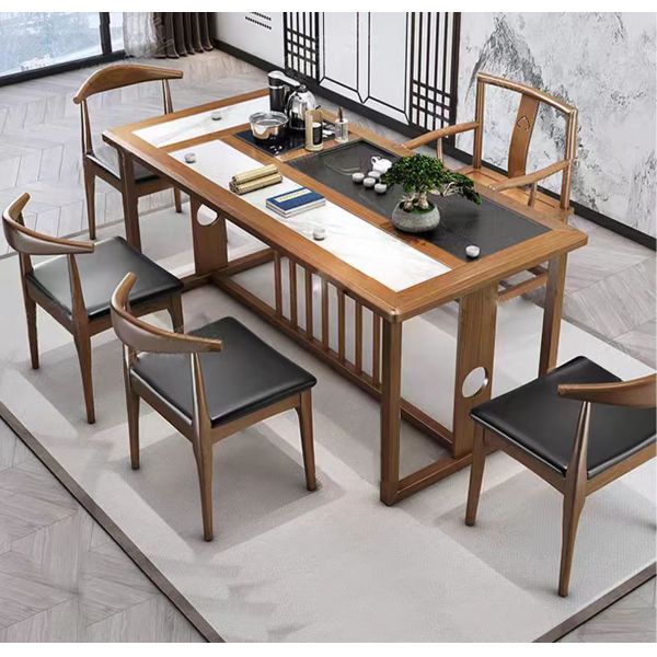 Quality Marble Tea Table Office Furniture Reception Tea Table Office Reception CombinationWith 5 Chairs for sale