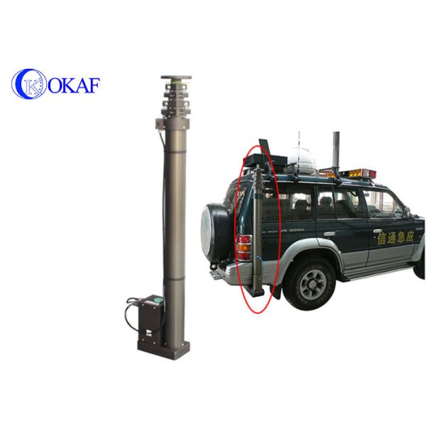Quality DC 24V/12V Portable Telescopic Antenna Mast Vehicle Ground Mounted Camera Pole for sale