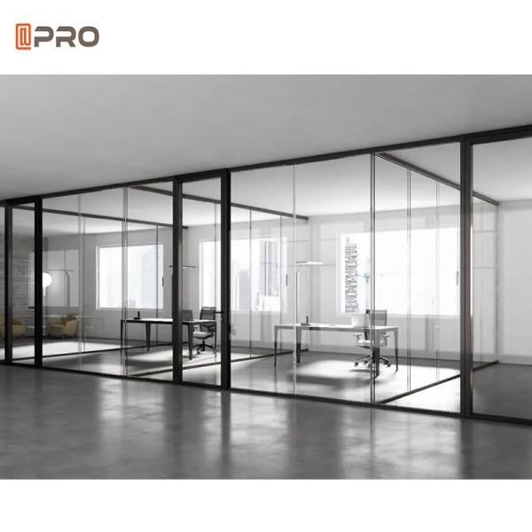 Quality Frameless Clear Glass Partition Wall Vertical Full View Interior Office for sale