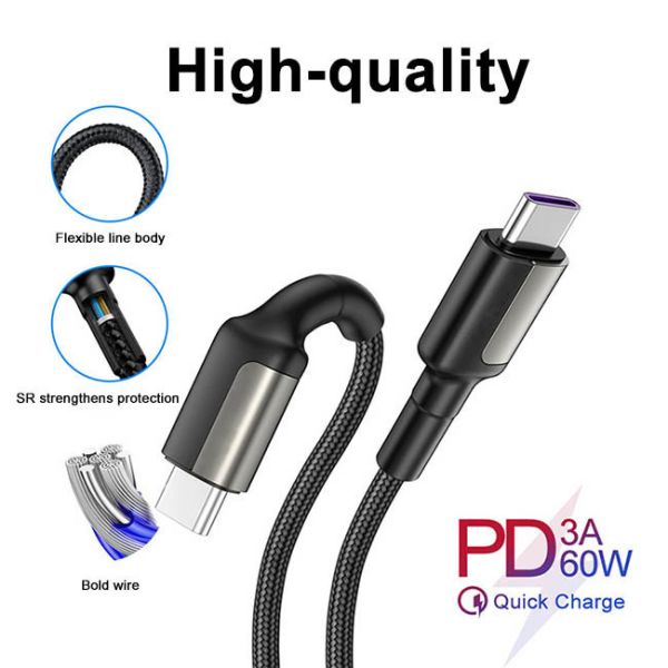 Quality 0.5m 60Watt USB PD Cable for sale