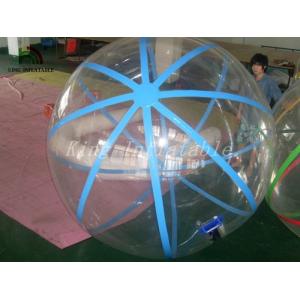 Quality 1.0mm PVC Transparent Walk On Water Inflatable Ball With Blue Strings for sale