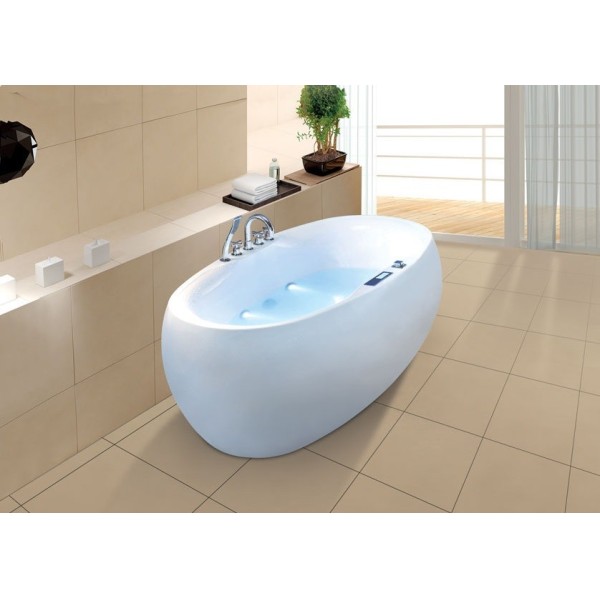 Quality Egg Shaped Acrylic Single Soaking Massaging Bathtub for sale