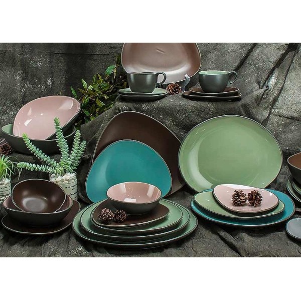 Quality EU Two Tone Color Dinnerware Set 20Pc For Restaurant Banquet for sale